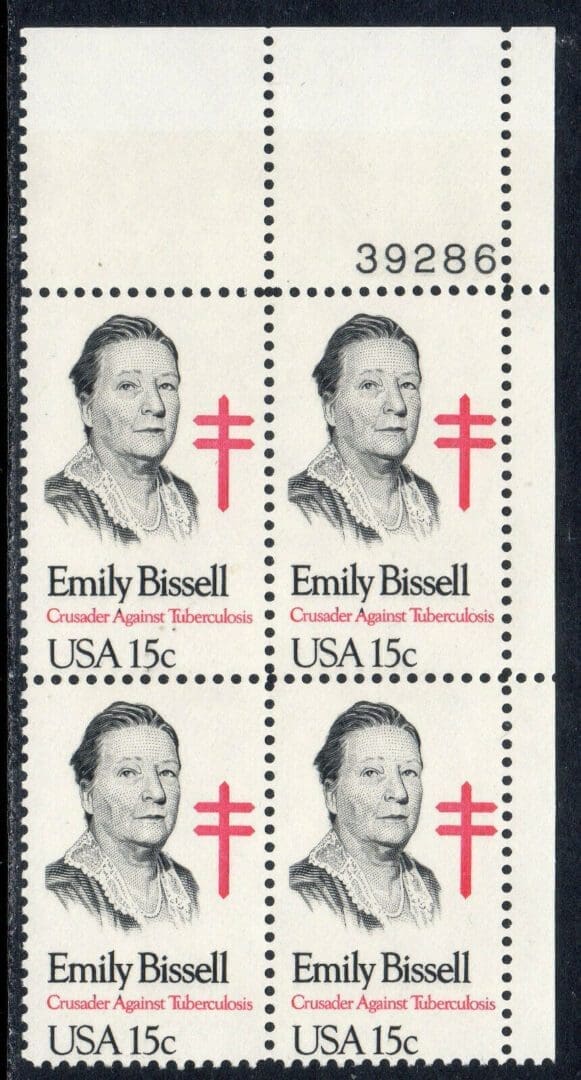 Scott# 1823 "EMILY BISSELL - SOCIAL WORKER" PLATE BLOCK (4) MNH | The ...