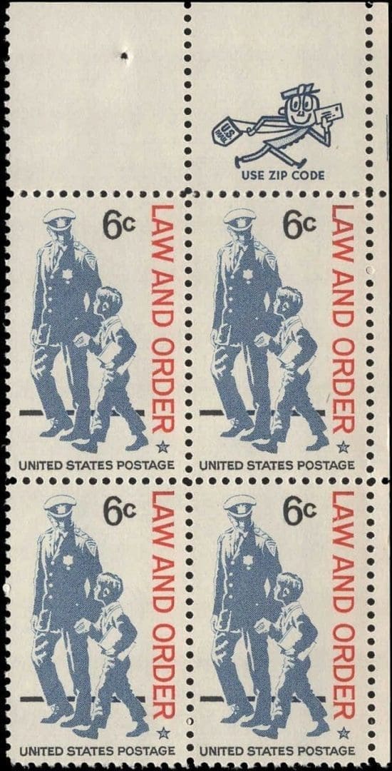 Scott# 1343 "LAW AND ORDER" MNH ZIP BLOCK (4) NICELY CENTERED | The ...