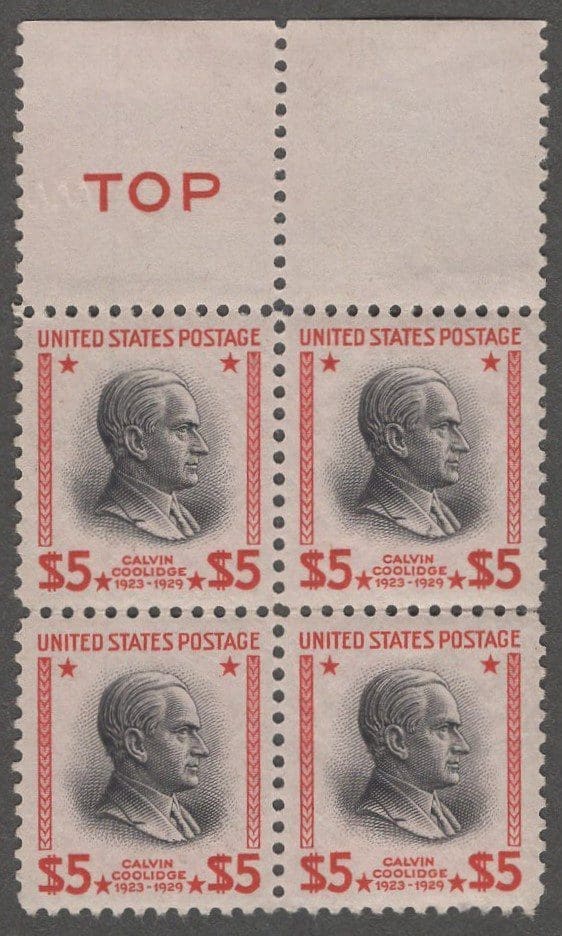 Scott# 834 CALVIN COOLIDGE TOP BLOCK (4) VERY NICELY CENTERED | The ...