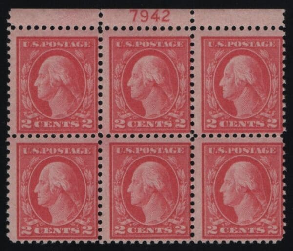 Scott# 467 "WASHINGTON" PLATE BLOCK (4) MNH FROM THE ERROR SHEET | The ...